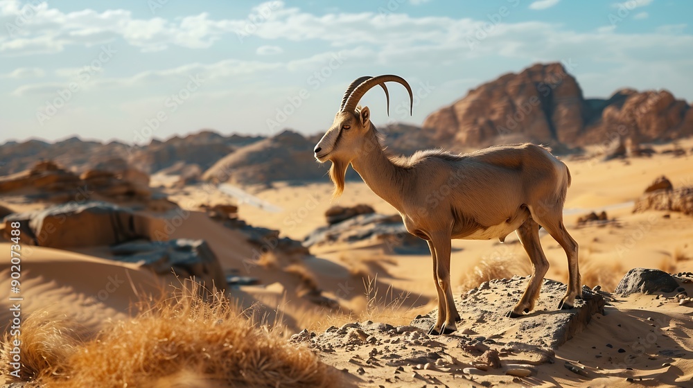 The Nubian ibex Capra nubiana is a desertdwelling goat species found in ...
