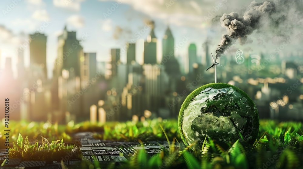 Reduce CO2 emission 2024 conceptSustainable development and green ...