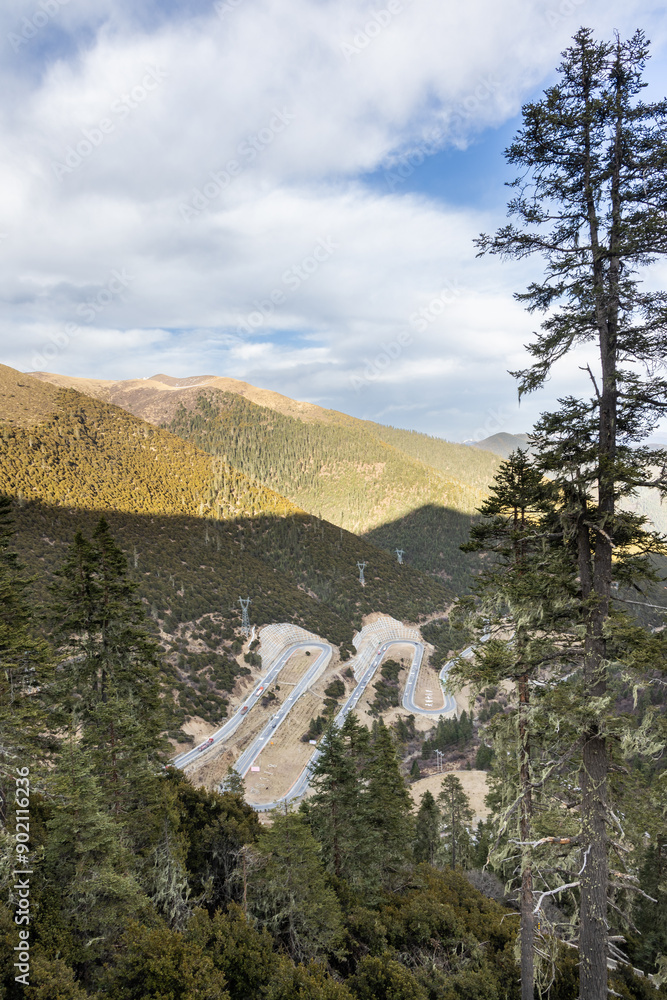 China G318 national highway 18 bends is one of the popular tourist ...