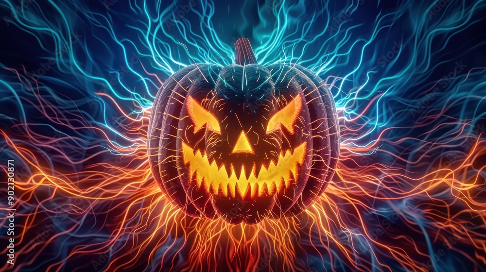 8K abstract Halloween background with vibrant graphics and spooky ...