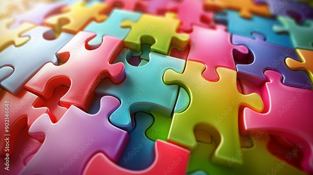 Business puzzle pieces coming together like a jigsaw, symbolizing ...