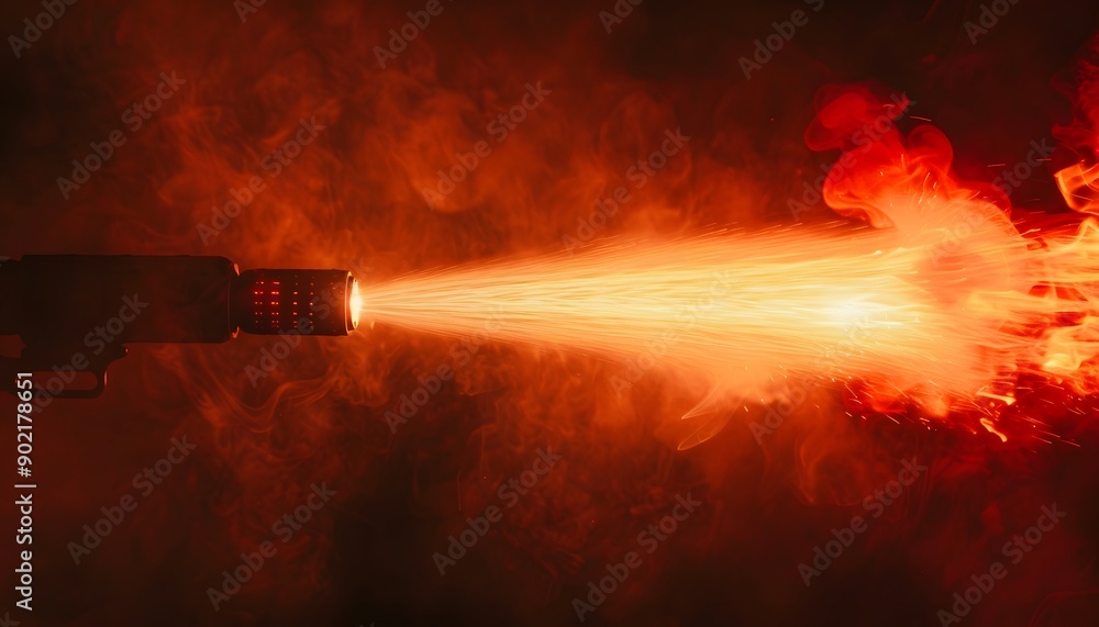 Gun shot with fire and smoke. Weapon firing effects. Vector realistic ...