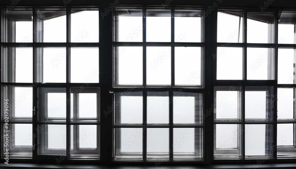 silhouette of window of nine sections for light gobo mask Stock Photo ...