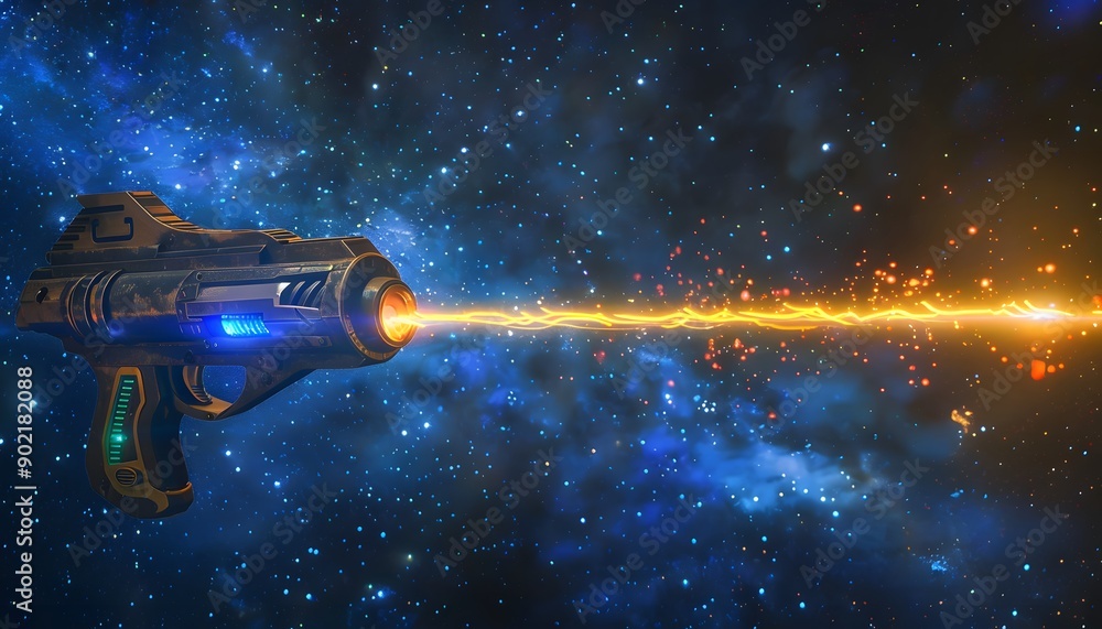 Gun shot with fire and smoke. Weapon firing effects. Vector realistic ...