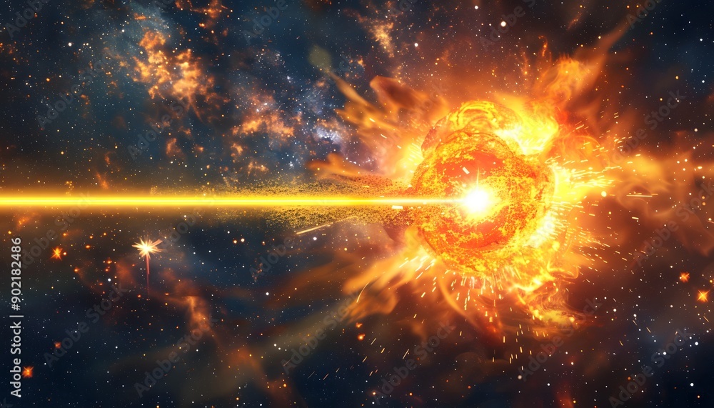 Gun shot with fire and smoke. Weapon firing effects. Vector realistic ...