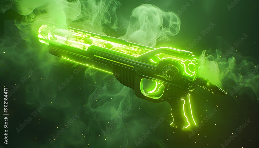 Gun shot with fire and smoke. Weapon firing effects. Vector realistic ...