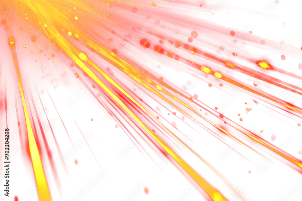 Abstract red and yellow lights on transparent background Stock ...