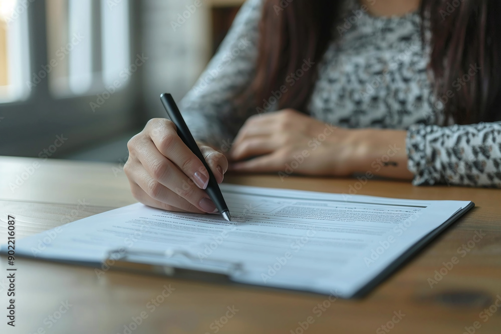 Photograph of a Candidate Filling Out an Application Form: A job ...