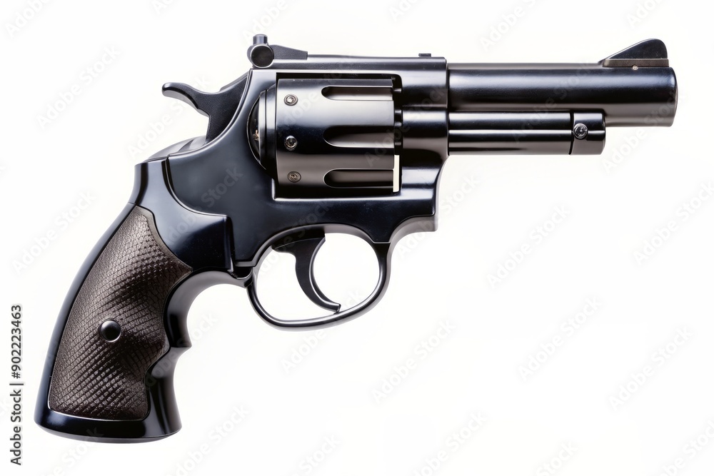 Generic black revolver gun png, isolated on white or transparent ...