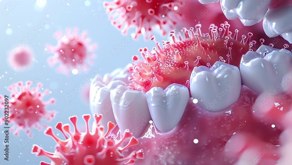 Exploring the Link Between Viruses and Teeth Stock Illustration | Adobe ...