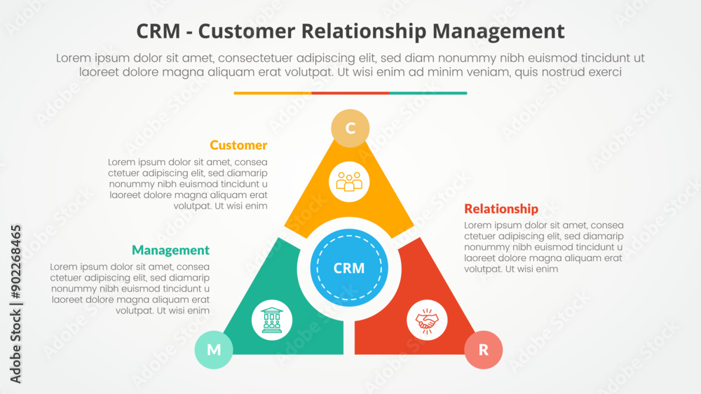 CRM customer relationship management infographic concept for slide ...