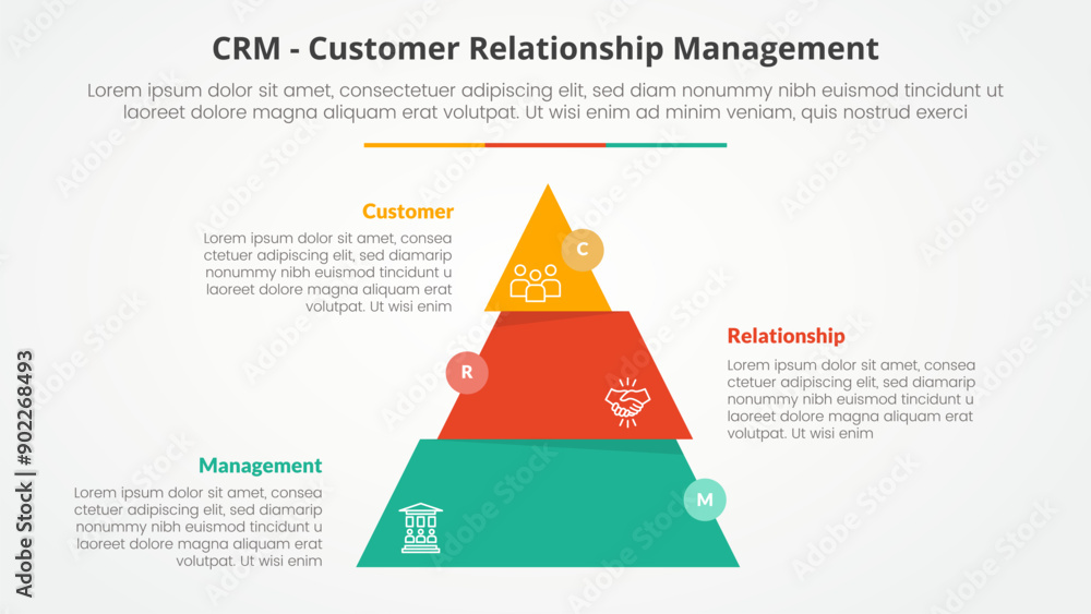 CRM customer relationship management infographic concept for slide ...