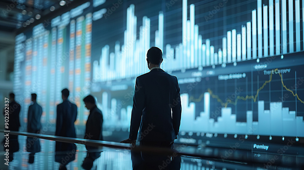 Group of executives analyzing benchmarking charts, high-resolution ...