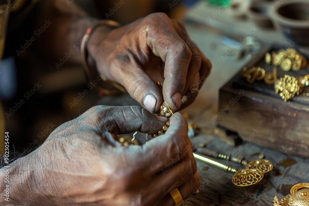 A rare glimpse of an Indian artisan crafting intricate jewelry using ...