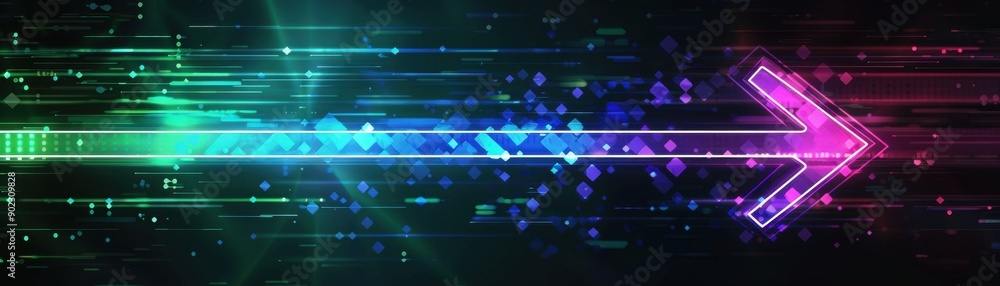 Vibrant arrow design with neon colors and dynamic motion, symbolizing ...