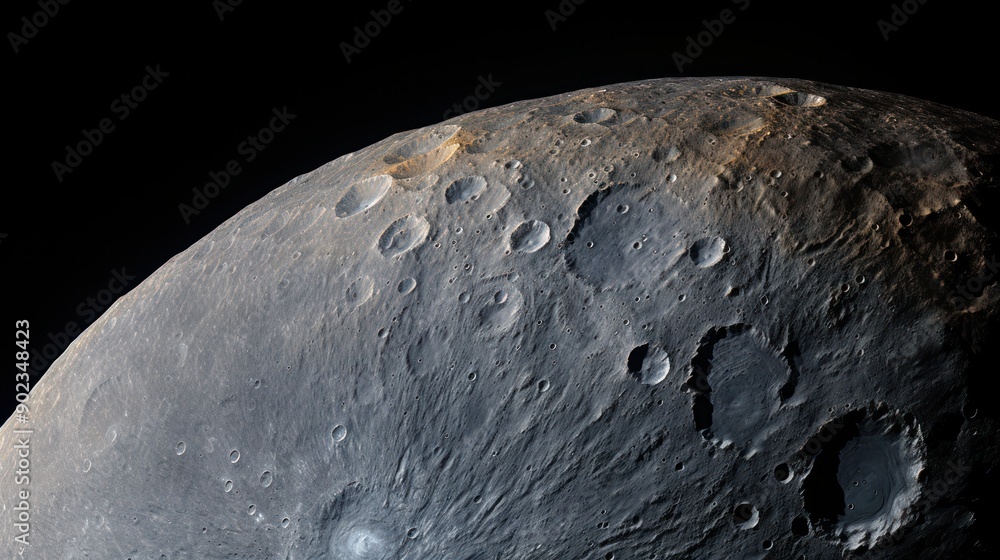 Macro image of Ceres' surface showcasing its bright spots and uneven ...