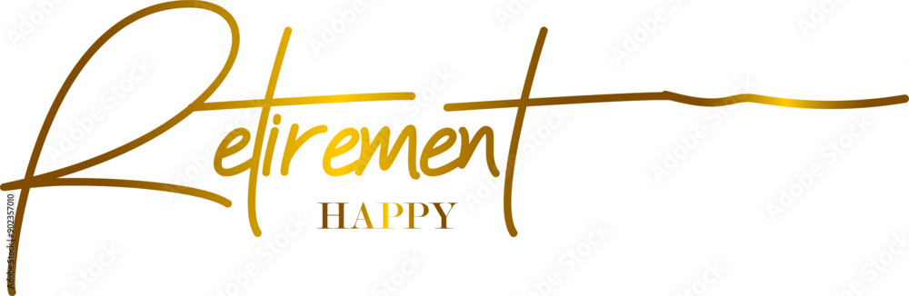3d text, Happy Retirement, hand drawn calligraphy lettering design ...