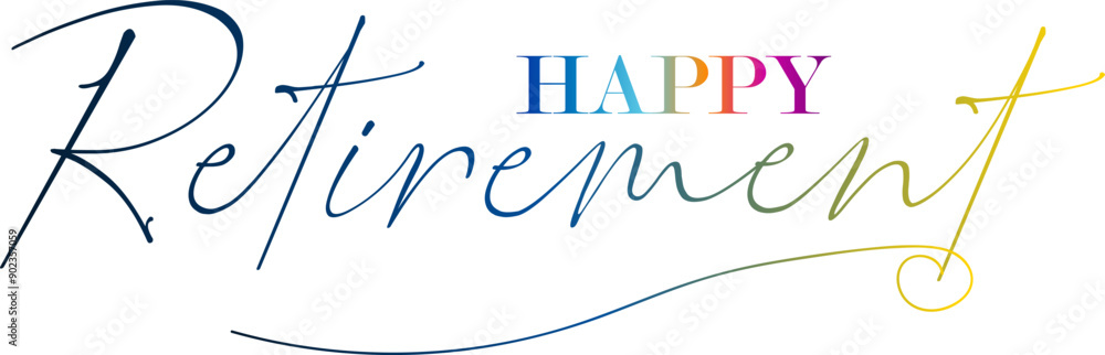 3d text, Happy Retirement, hand drawn calligraphy lettering design ...