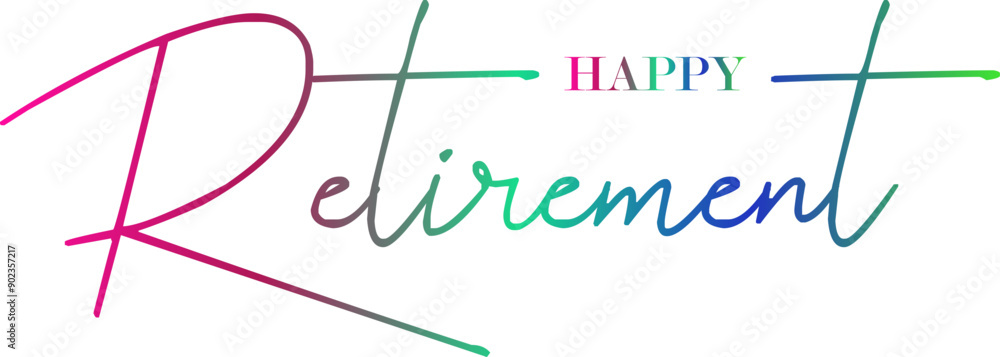 3d text, Happy Retirement, hand drawn calligraphy lettering design ...