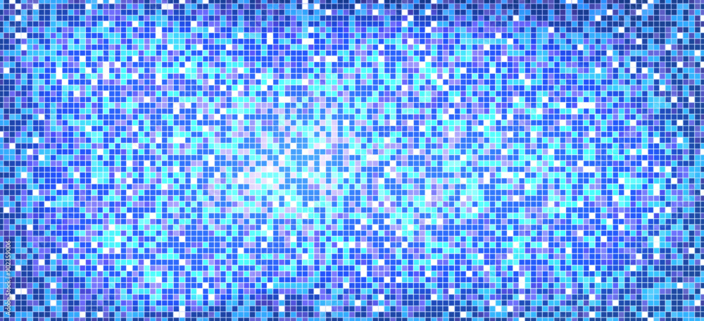 Disco ball pattern. Blue square mosaic backdrop. Night club background ...