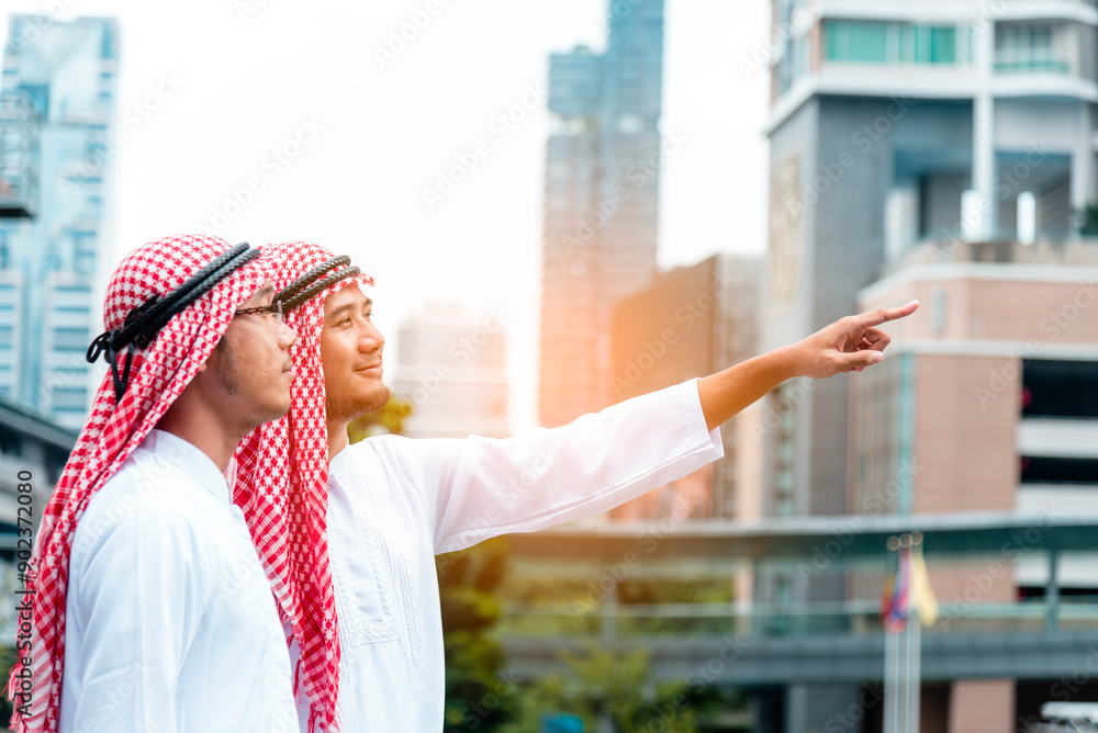 Arab muslim men talking together team uae union teamwork people ...