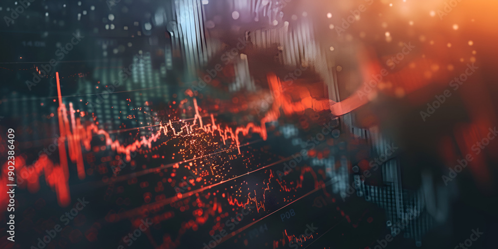 Financial Forecast Chart Analyzing Graph .Graph chart with an upward ...
