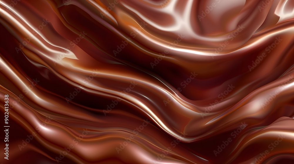 Chocolate background texture brown milk wave liquid cocoa cream swirl ...