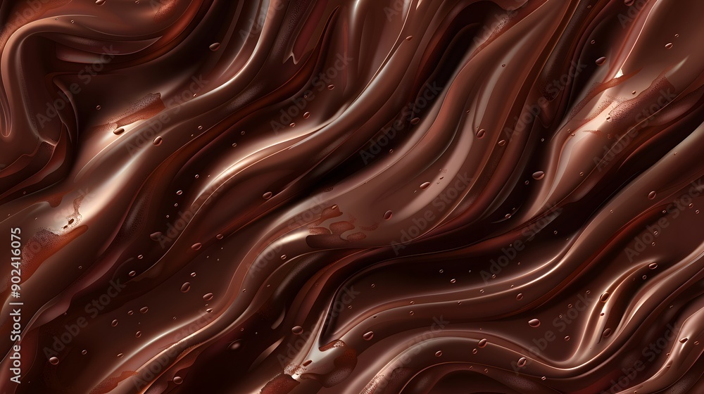 Chocolate background texture brown milk wave liquid cocoa cream swirl ...