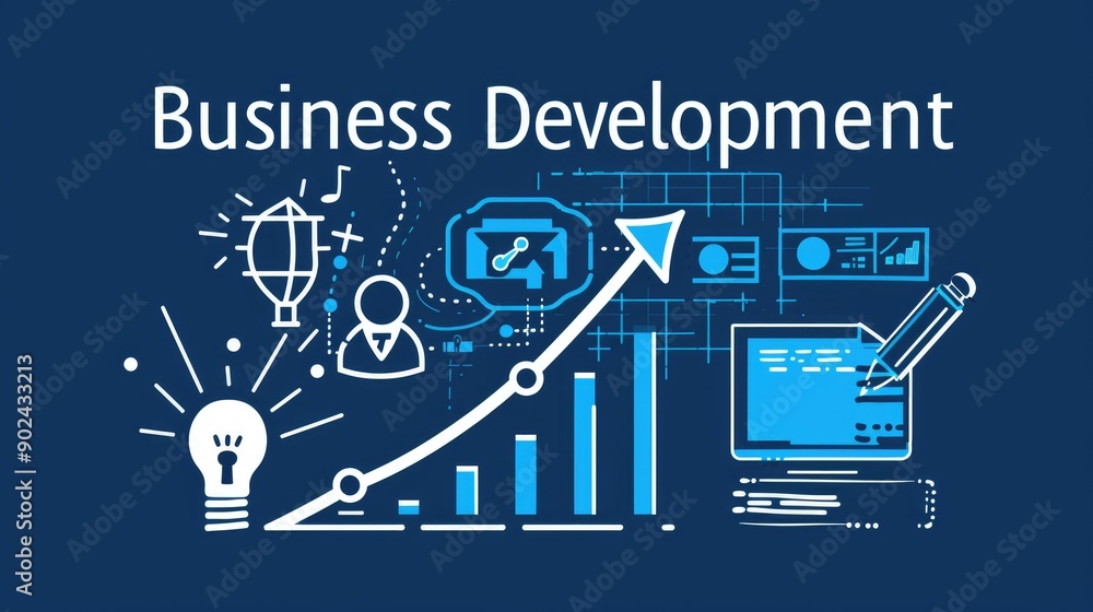 A banner where the text "Business Development" is showcased as a ...