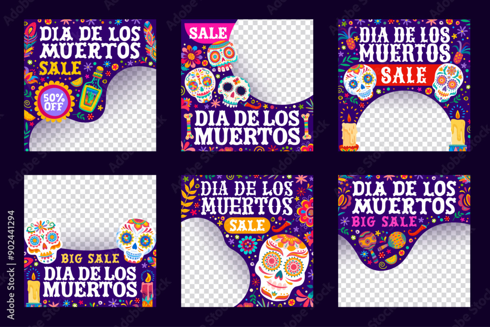 Day of the Dead social media post templates for Dia de Los Muertos ...