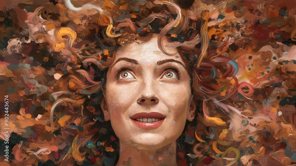 Powerful depiction of a mentally unstable woman, expressing emotional ...