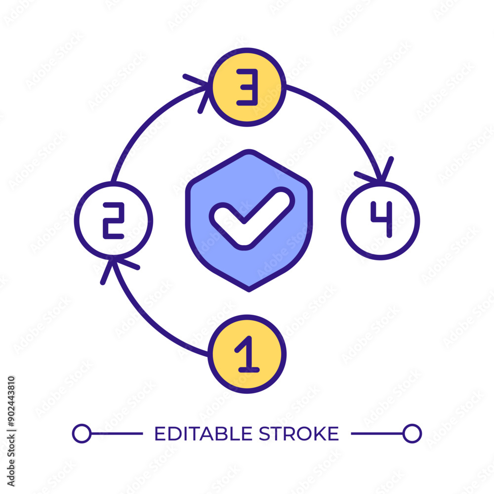 Shift security left RGB color icon. Project management, next steps ...