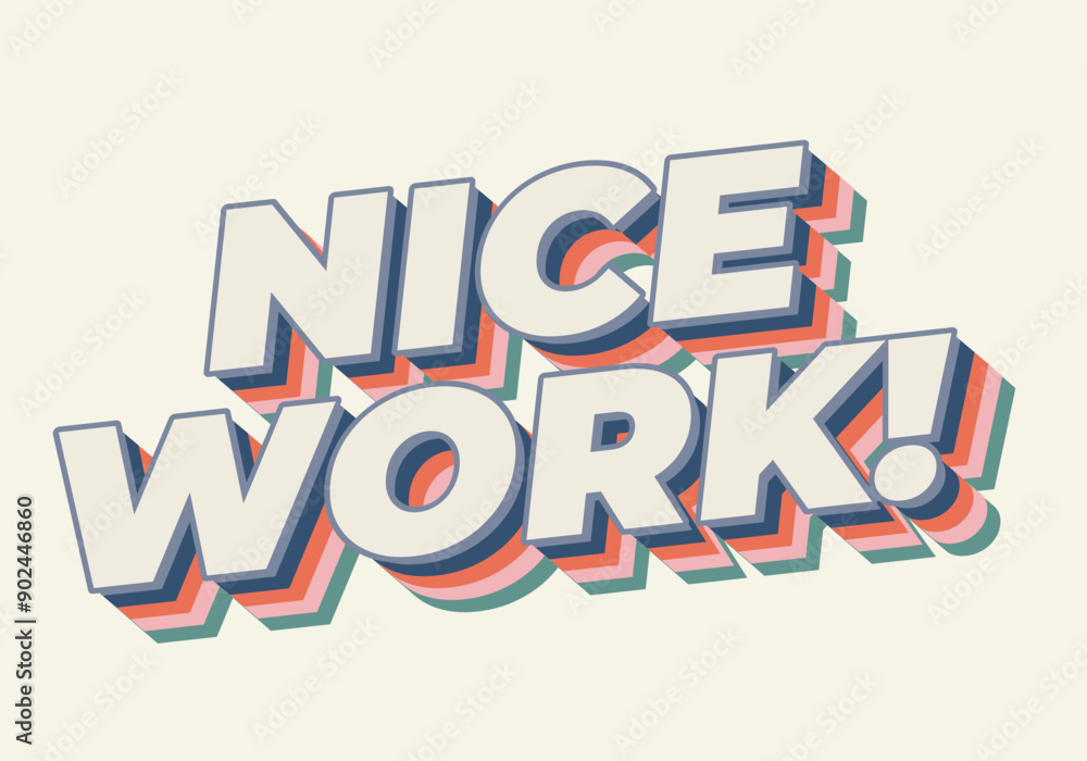 Nice work. Text effect in 3D style with eye catching colors Stock ...