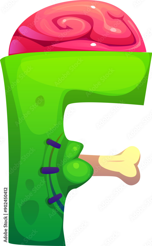 Letter F Halloween font, cartoon evil type, funny scary typeface ...