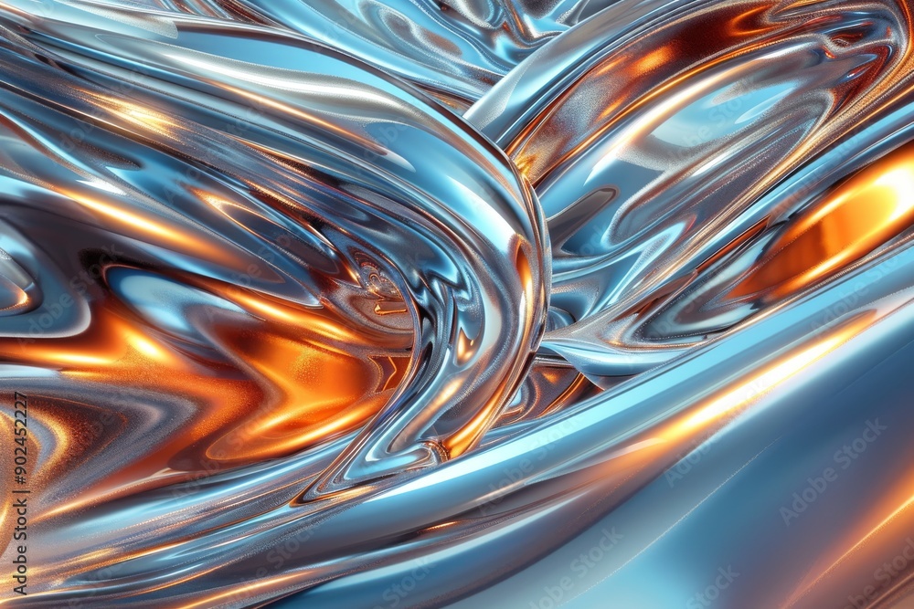 Liquid Metal 3d Shapes, Longing, Balance, Fluctuation Concept, Color ...