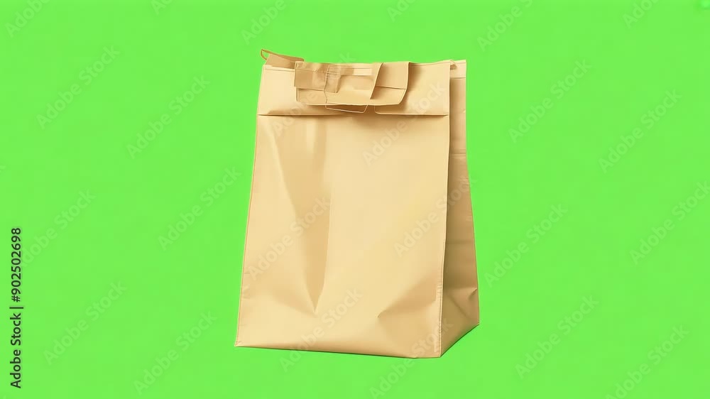Brown Paper Bag with green screen background with Ai generated. Stock ...