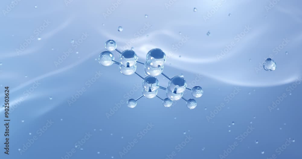 Thymine rotating molecular structure, 3d model of molecule, nucleobases ...