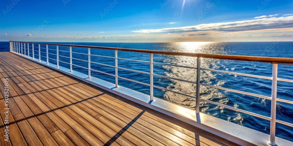 Vast ocean views stretch beyond a sturdy white metal guardrail with ...