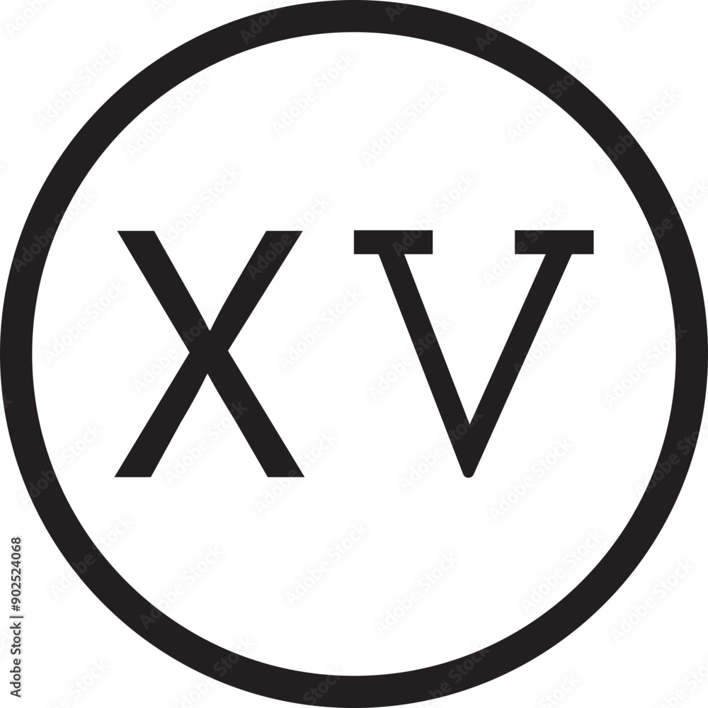 Roman numeral icon. Roman numerical number 15 type fifteen in alphabet ...