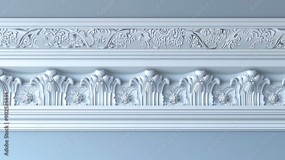Realistic vector wall skirting, trim molding, and moulding cornice for ...