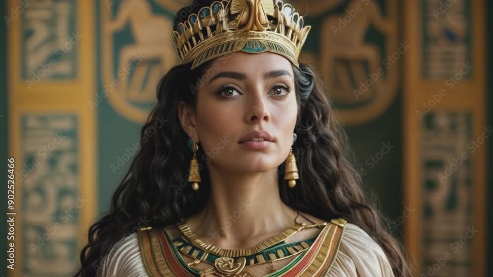 Portrait of a beautiful woman princess in traditional Egyptian clothing ...
