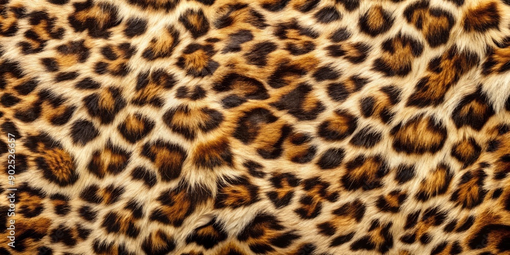 Richly detailed faux leopard print fur texture background with subtle ...