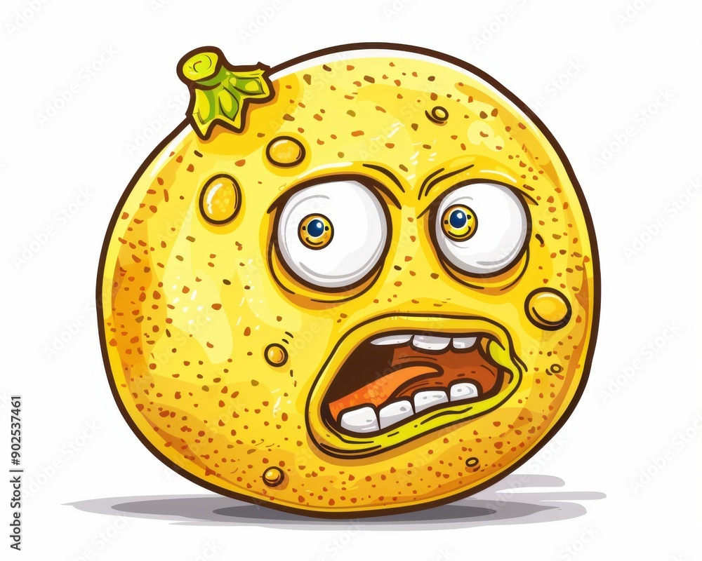 Sour Lemon Cartoon Character. Pucker Face Mascot with Citrous Fruit ...