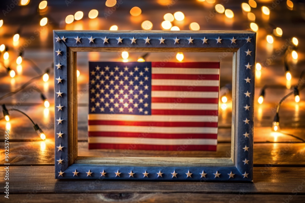 A close-up of a simple, photorealistic navy blue rectangular frame ...