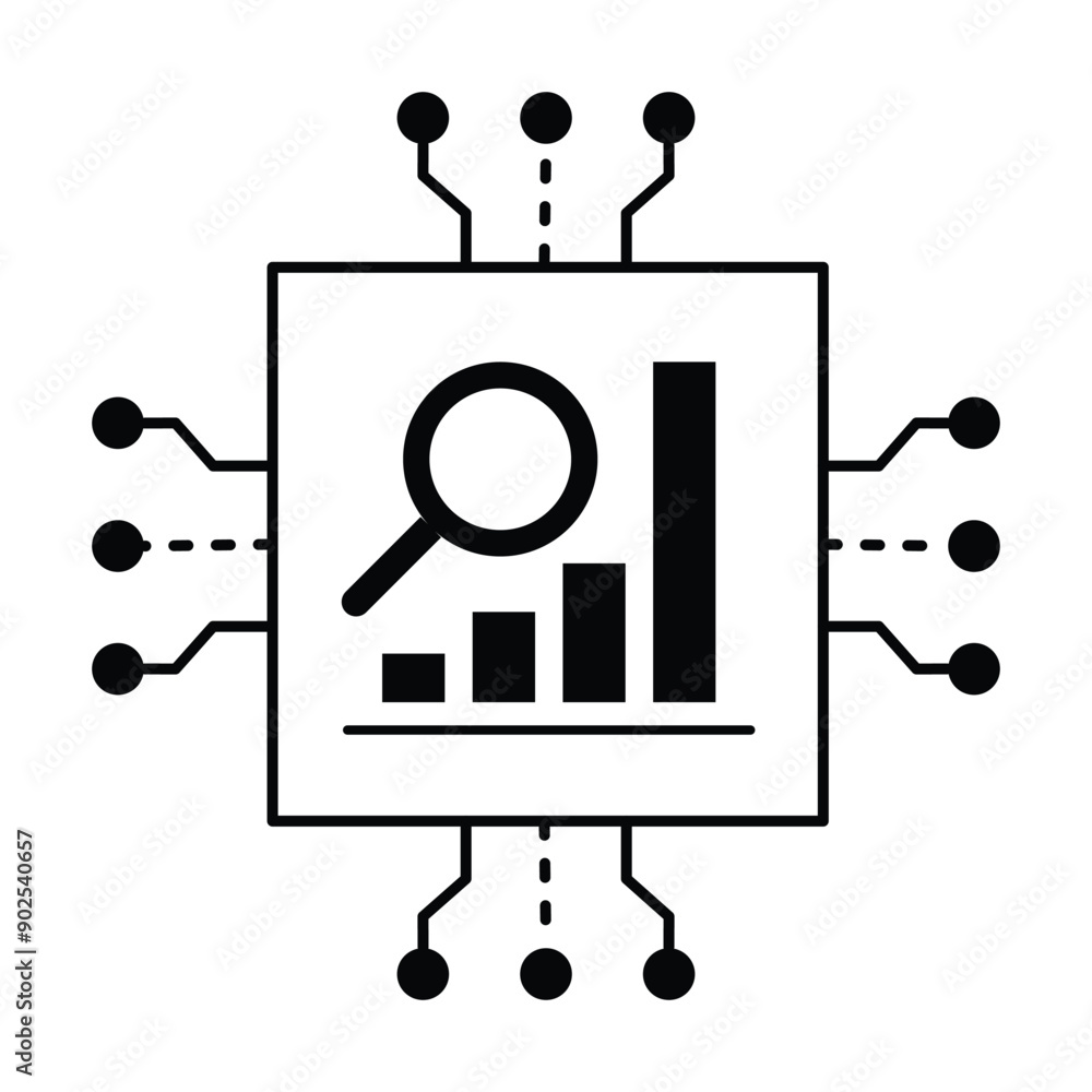 AI-Driven Data Analysis Icon. Automated Data Analytics Icon. Digital AI ...