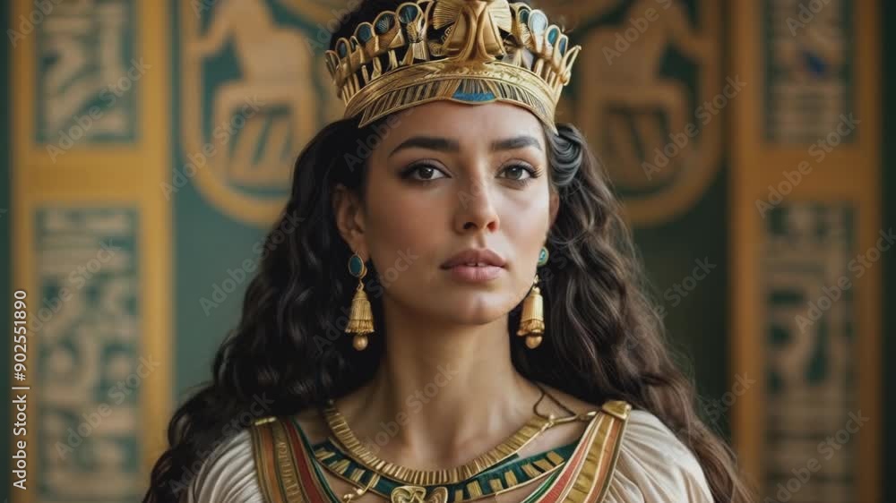 Portrait of a beautiful woman princess in traditional Egyptian clothing ...