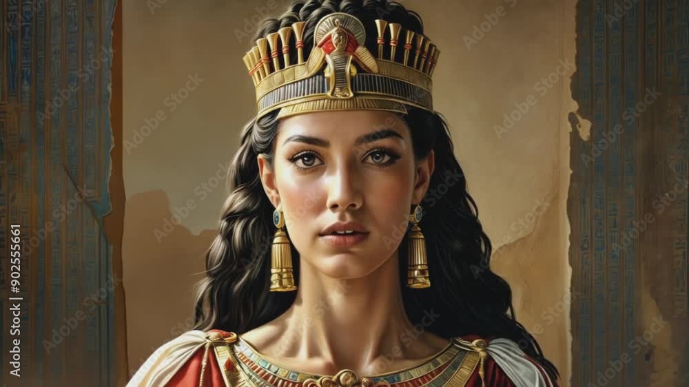 Portrait of a beautiful woman princess in traditional Egyptian clothing ...