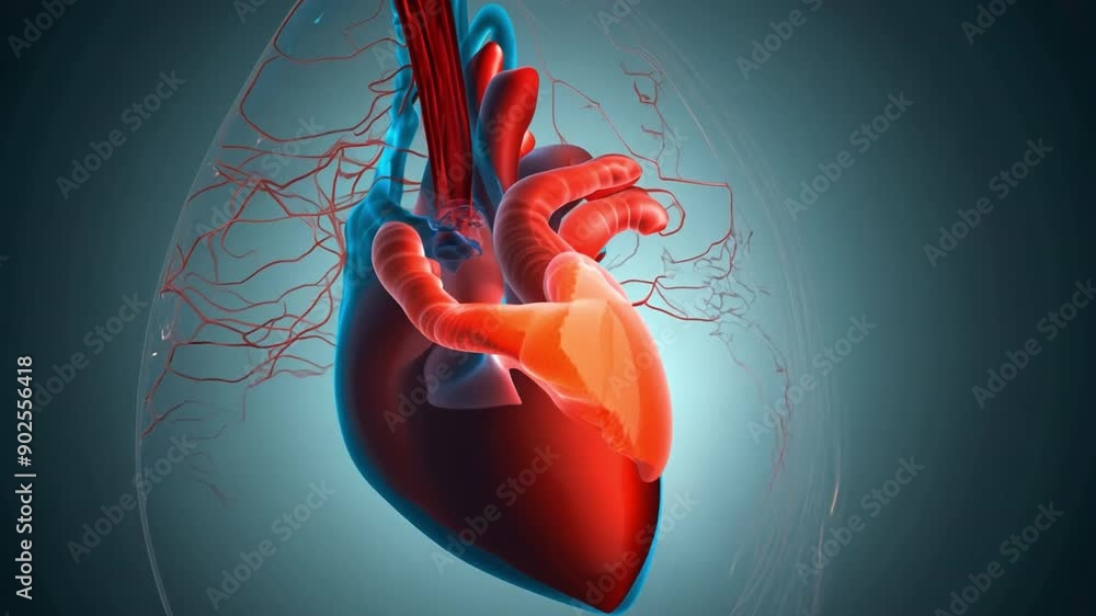 Anatomy of the Human Heart and Circulatory System for Medical Stock ...