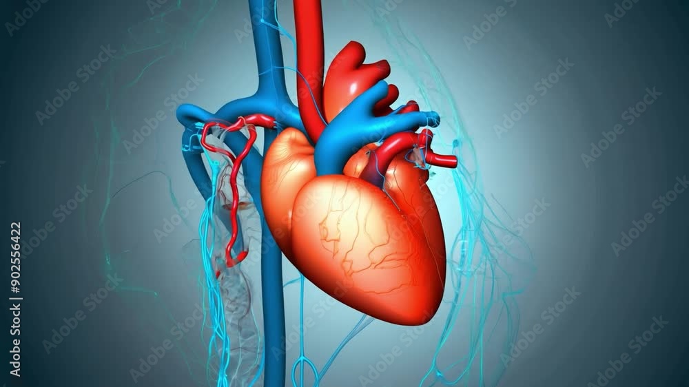 Anatomy of the Human Heart and Circulatory System for Medical Stock ...