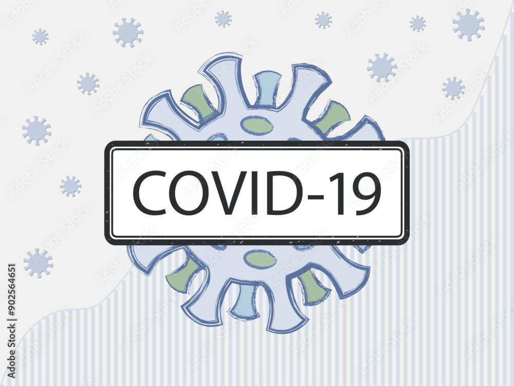 COVID-19 inscription on the sign. Against the background of COVID-19 ...